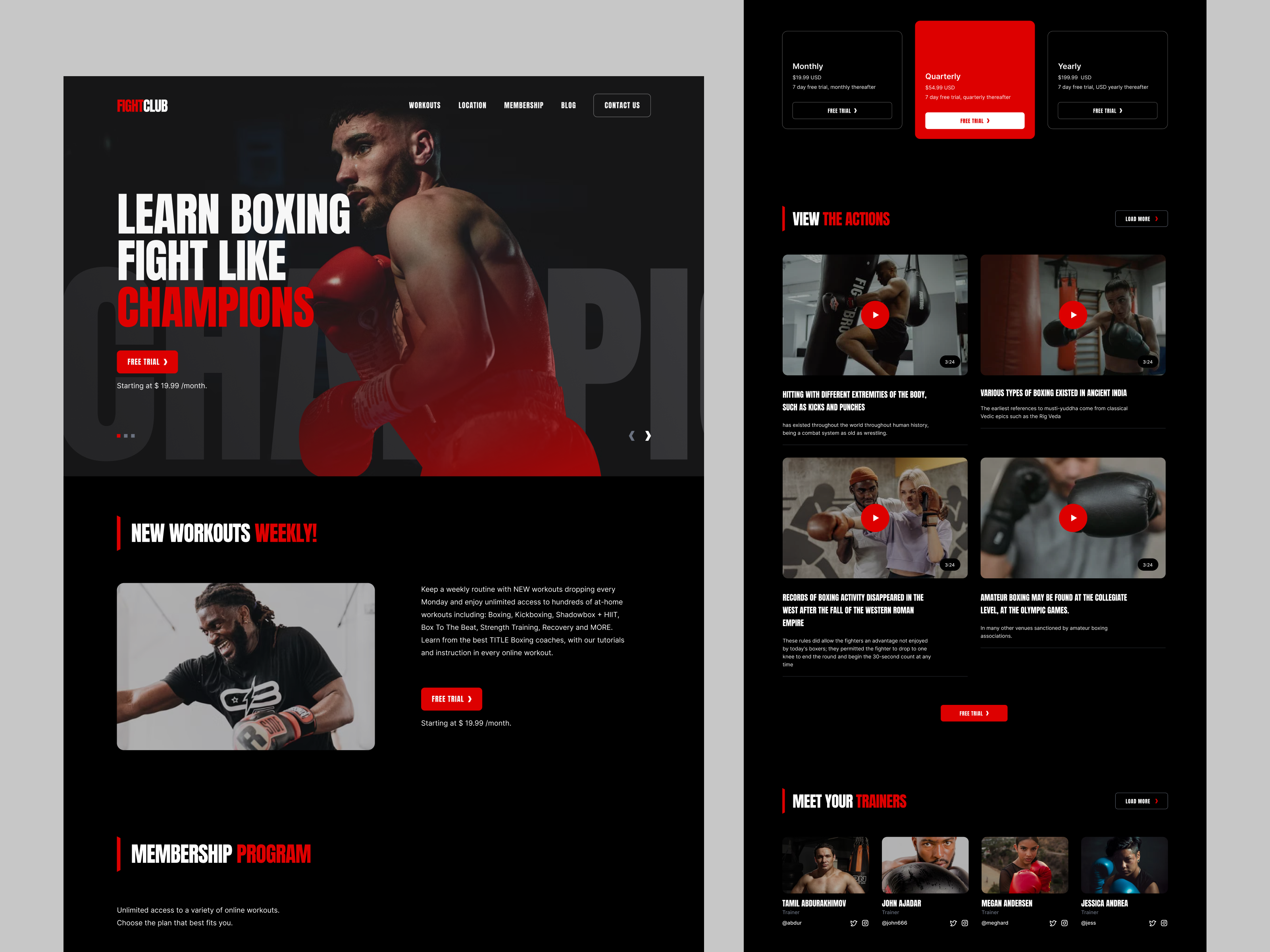 Online Boxing Course Landing Page by Aryo Pamungkas for SLAB Design ...
