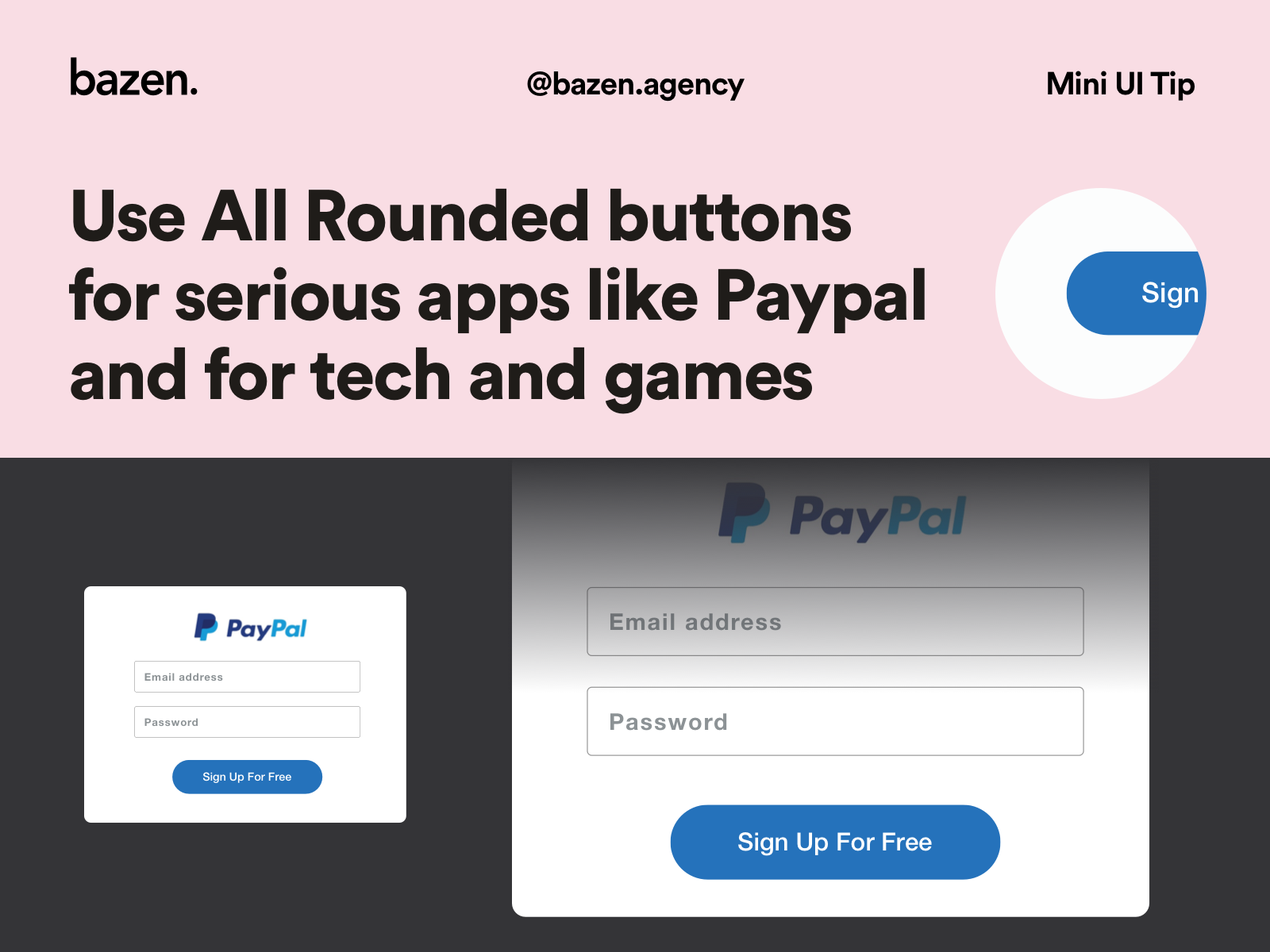Mini UI Tip - All Rounded Buttons by bazen.talks on Dribbble