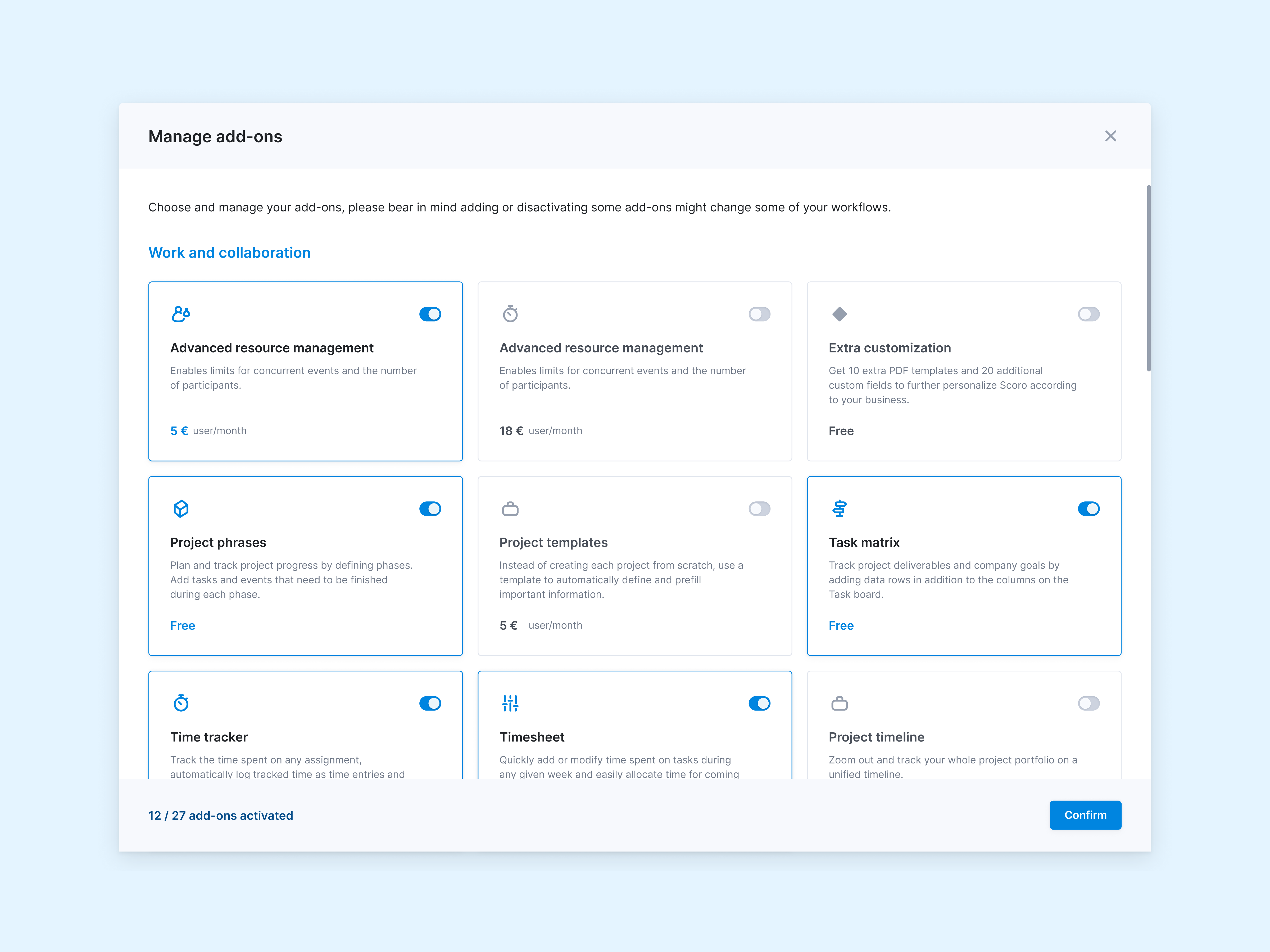 Modal selection Concept Add-ons by Helena Mäeorg on Dribbble