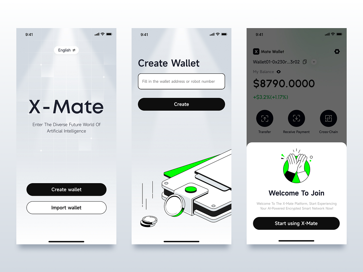 X-mate Wallet Login Page by Yu Long on Dribbble