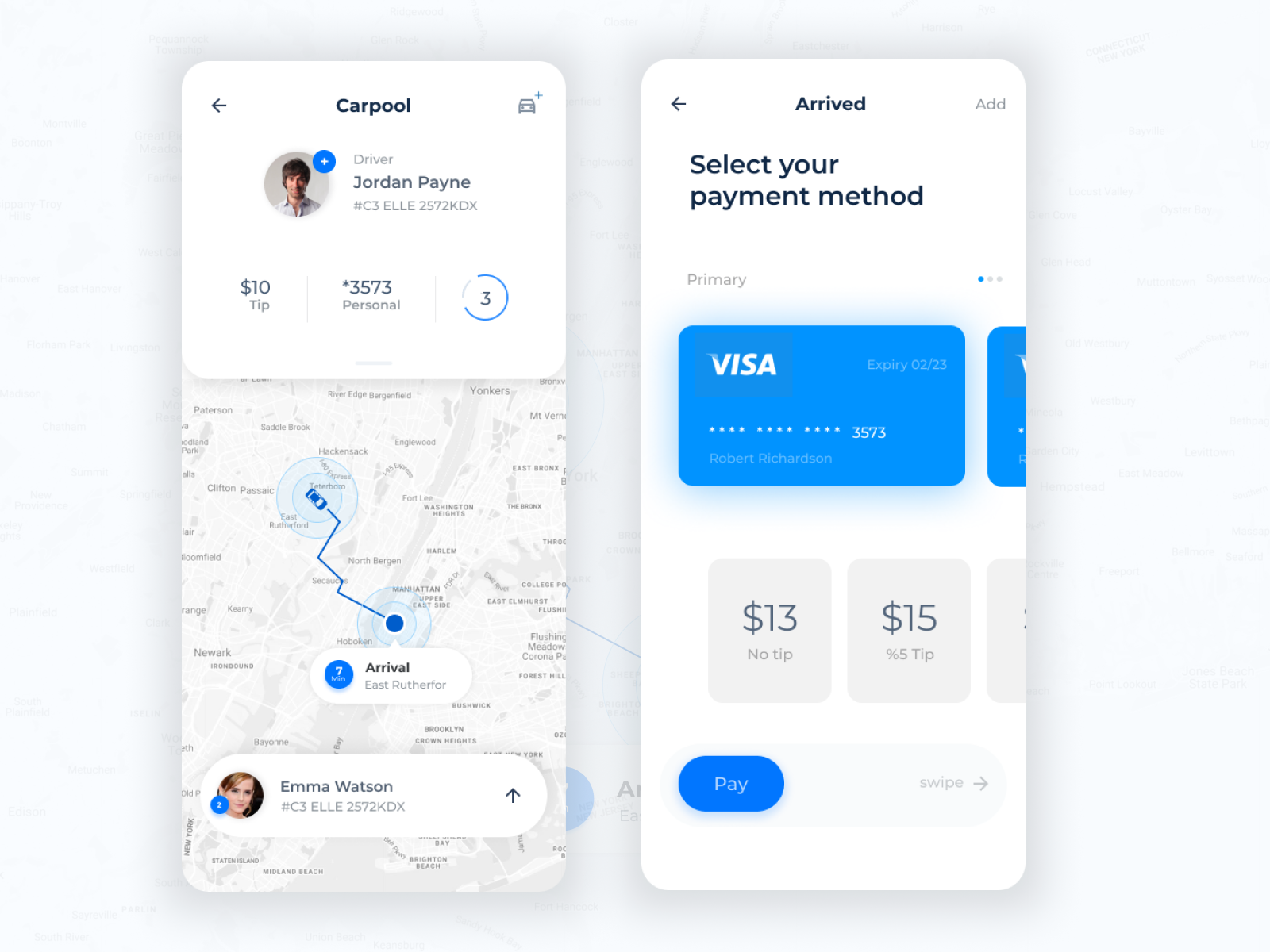 Car Pool App Design concept by anil on Dribbble