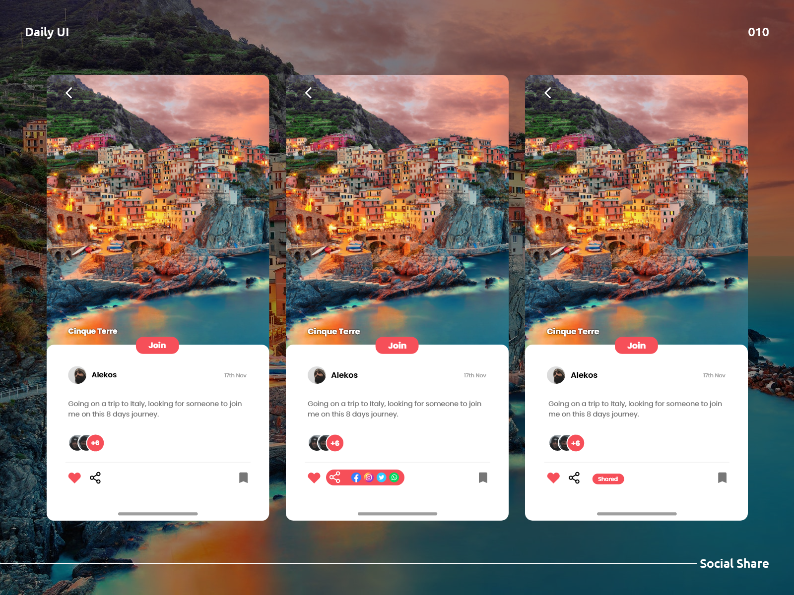 Daily UI 010 | Social Share by Alekos Politis on Dribbble