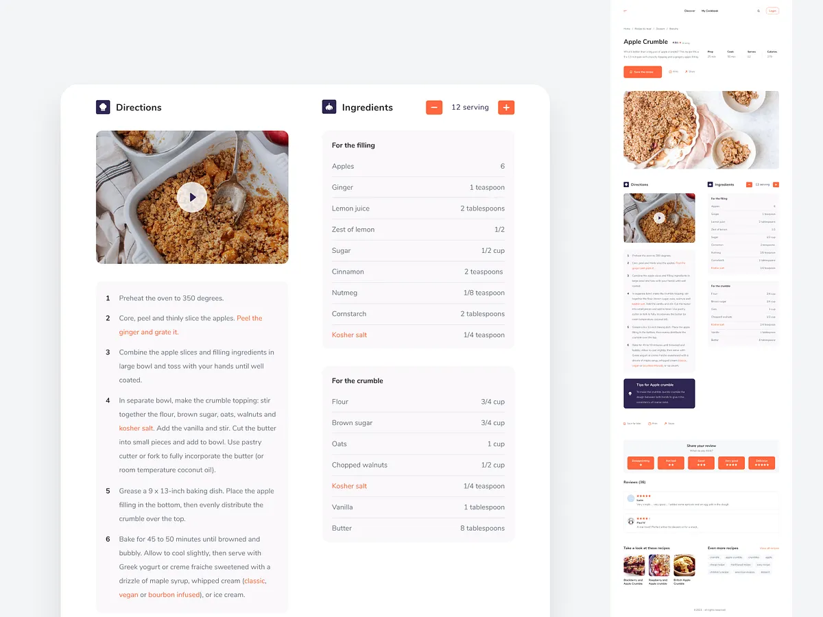 Browse thousands of Recipe Page images for design inspiration | Dribbble
