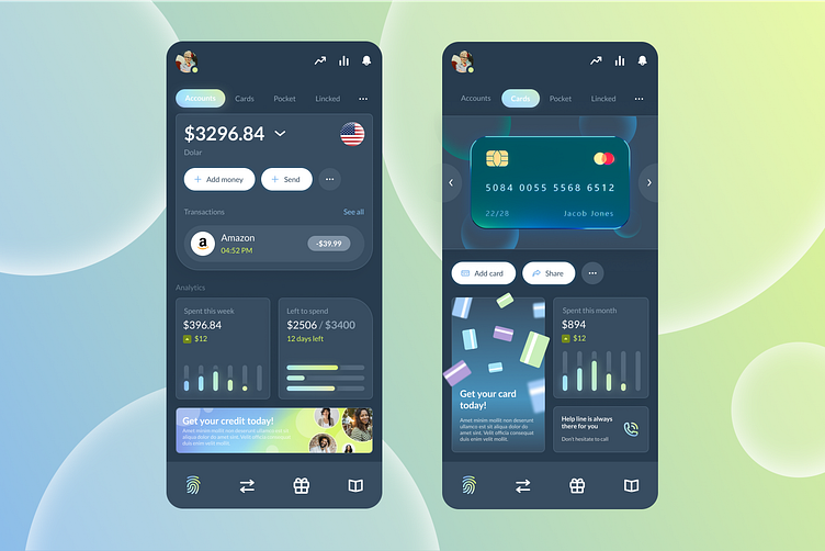 Bank Mobile App UI Desgin by Marianna Mosakowska on Dribbble