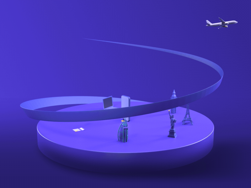 Business Travel - 3D Loop Animation by Oleksandr Kuznetsov on Dribbble