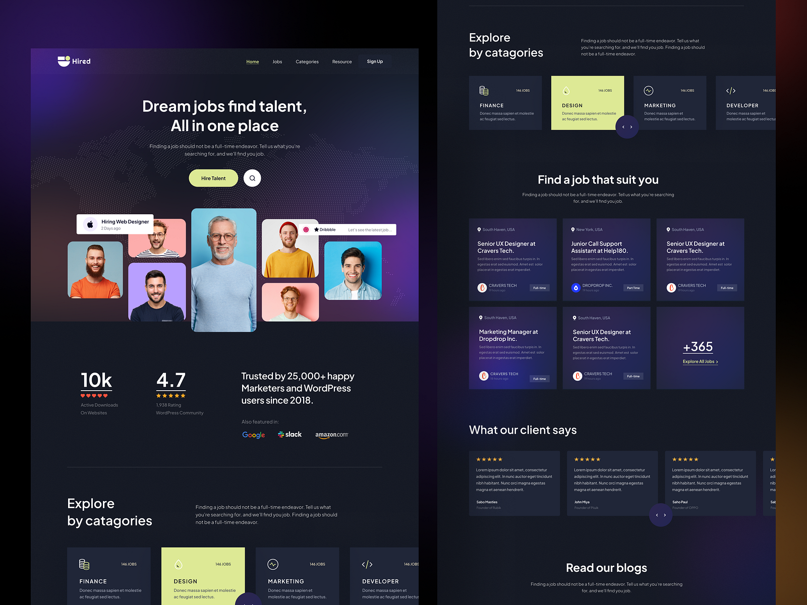 Finding Job Web Template Deigns by Mehedi Titas on Dribbble