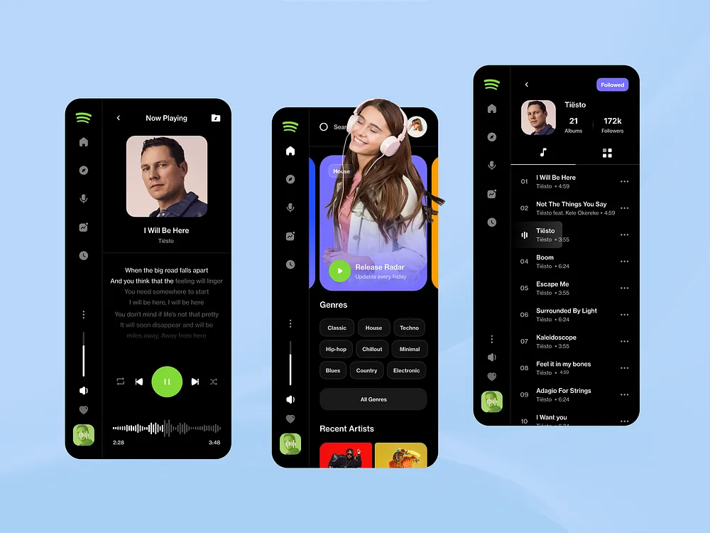 Spotify UI designs, themes, templates and downloadable graphic elements ...