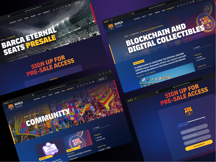 FC Barcelona Eternal Seats NFT & Website by Emma Mccombe on Dribbble