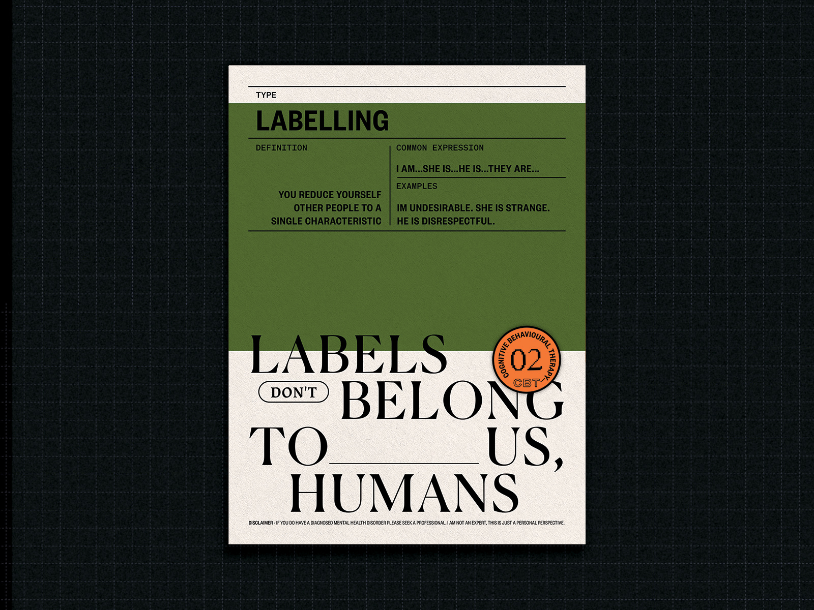 Labels Don't Belong To Us, Humans by Victoria on Dribbble