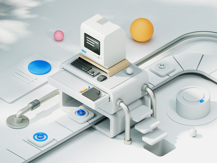 Workspace Isometric 3D by Tran Mau Tri Tam on Dribbble