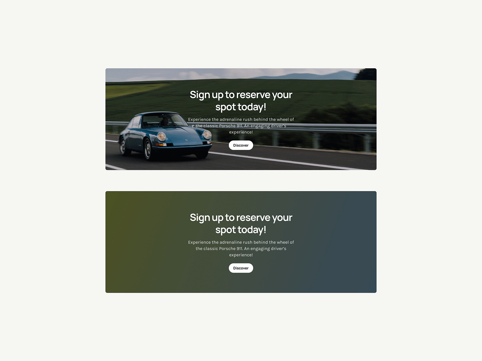 Classic Porsche - CTA UI by Vlad Radchenko on Dribbble