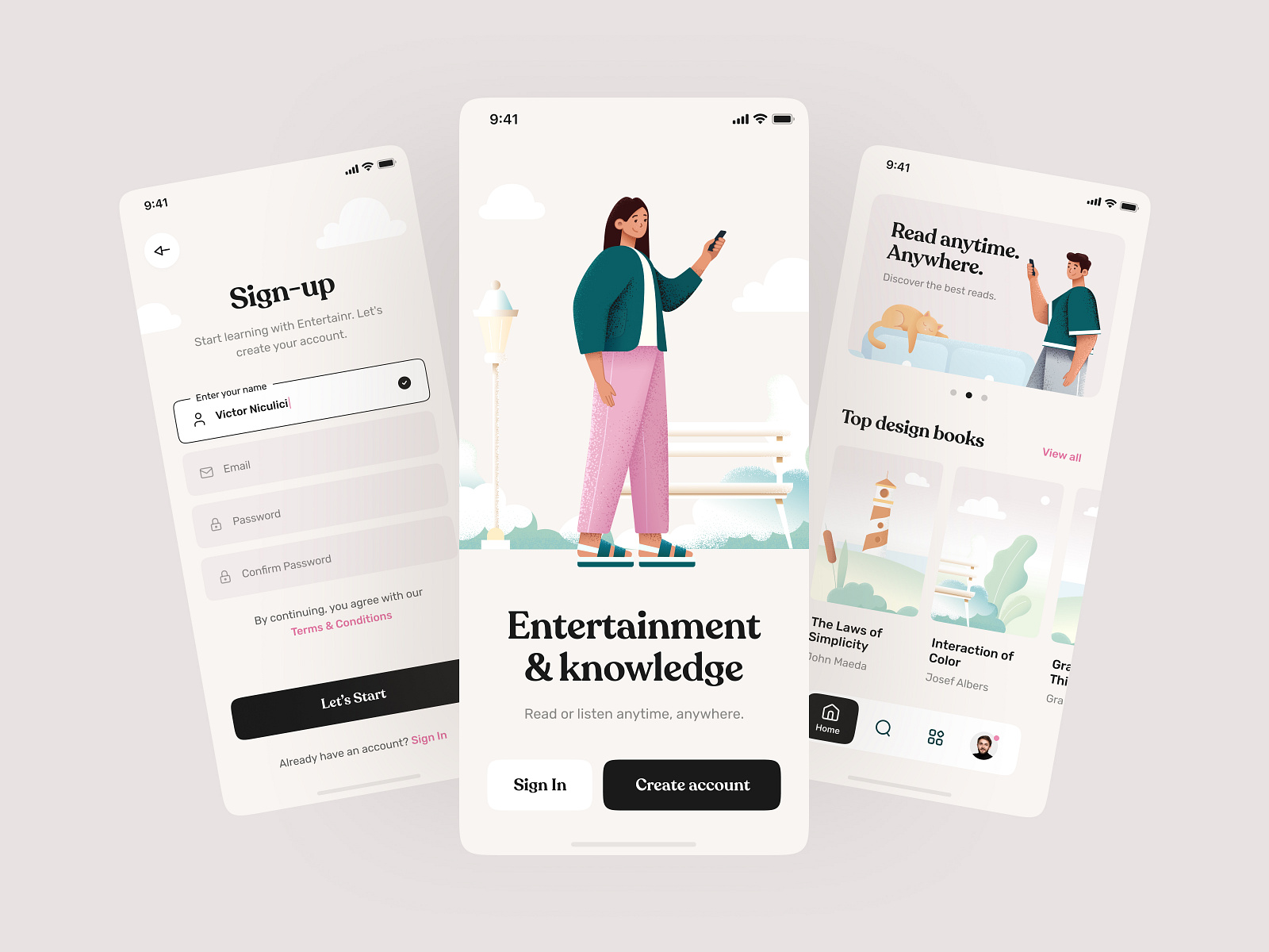 Entertainr mobile app by Victor Niculici on Dribbble