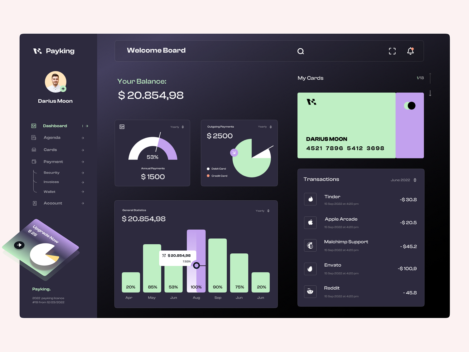 Finance Dashboard by Mehmet Özsoy for Orizon: UI/UX Design Agency on ...