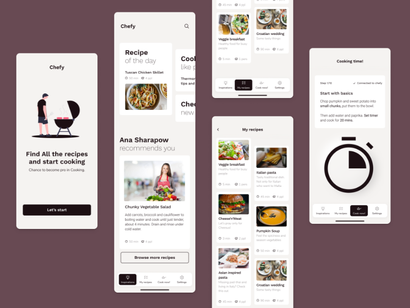 iOS App UI Cooking Recipe App by Naveen SR on Dribbble
