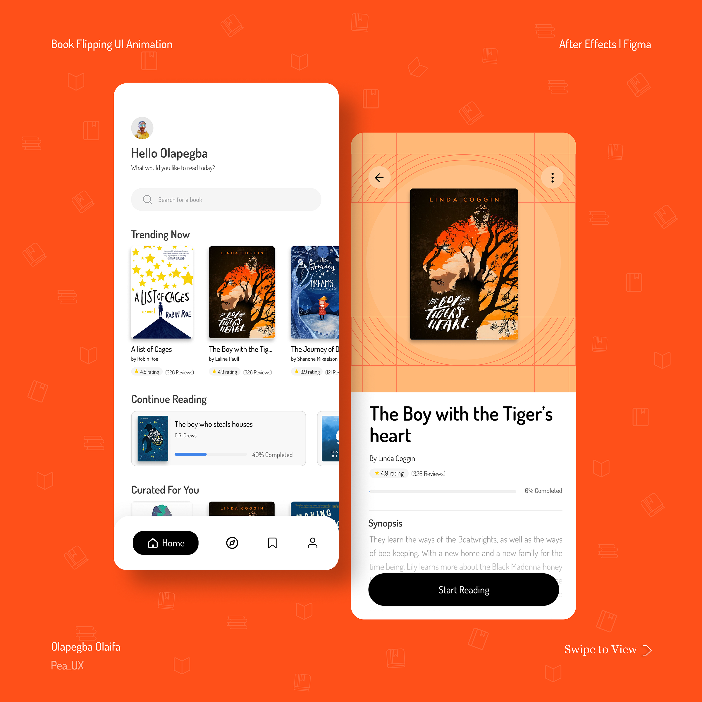 Book Reading App - Ui Animation by Olapegba Olaifa on Dribbble
