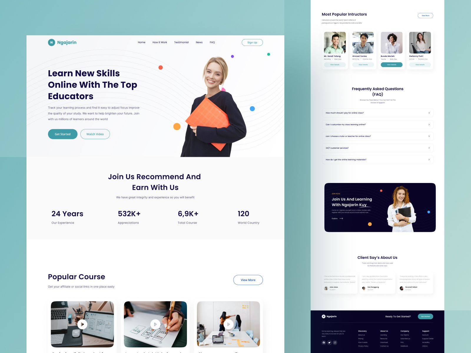 Learning Online Landing Page by sky on Dribbble
