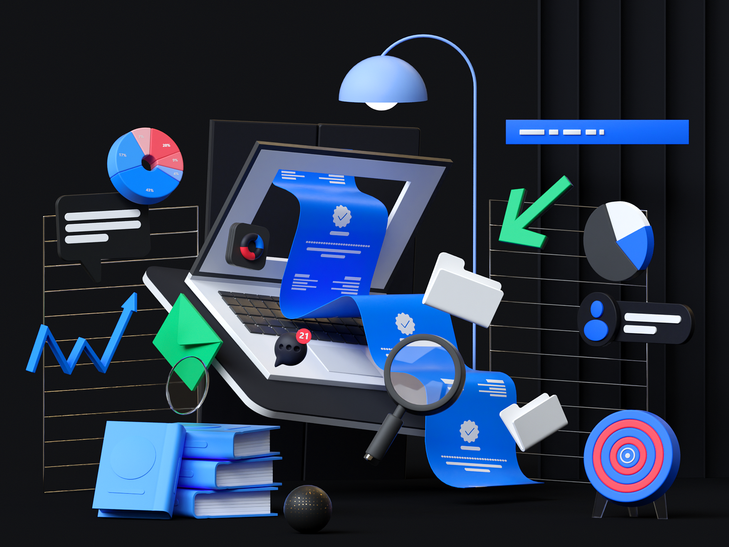 Analytics - 3d illustrations by Vedant Hegde on Dribbble