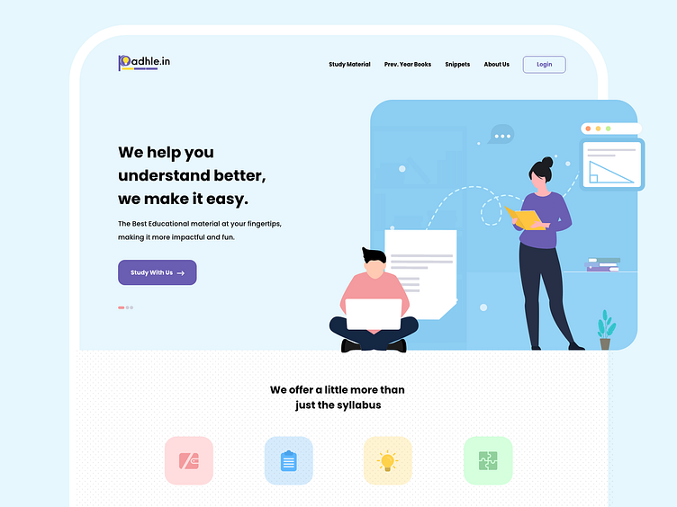 Padhle Landing Page by Payal Sonawane on Dribbble