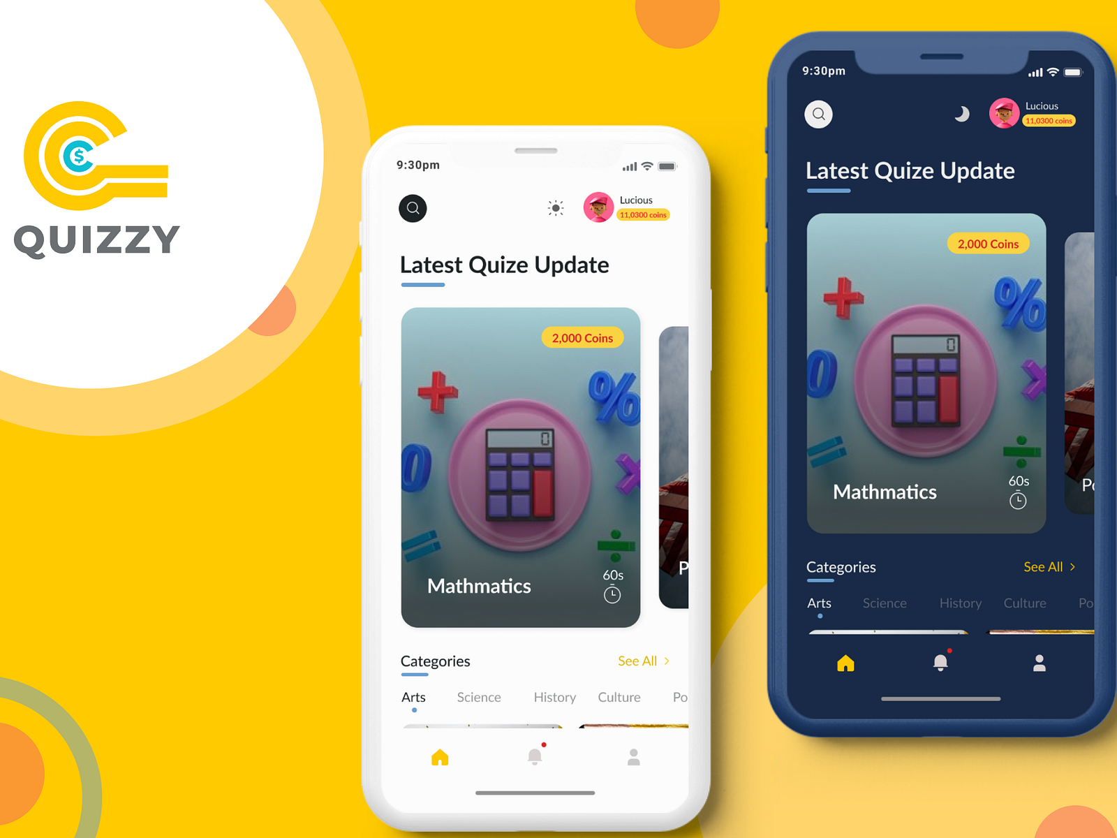 Quizzy - Mobile App Presentation by John Ifemezuo on Dribbble