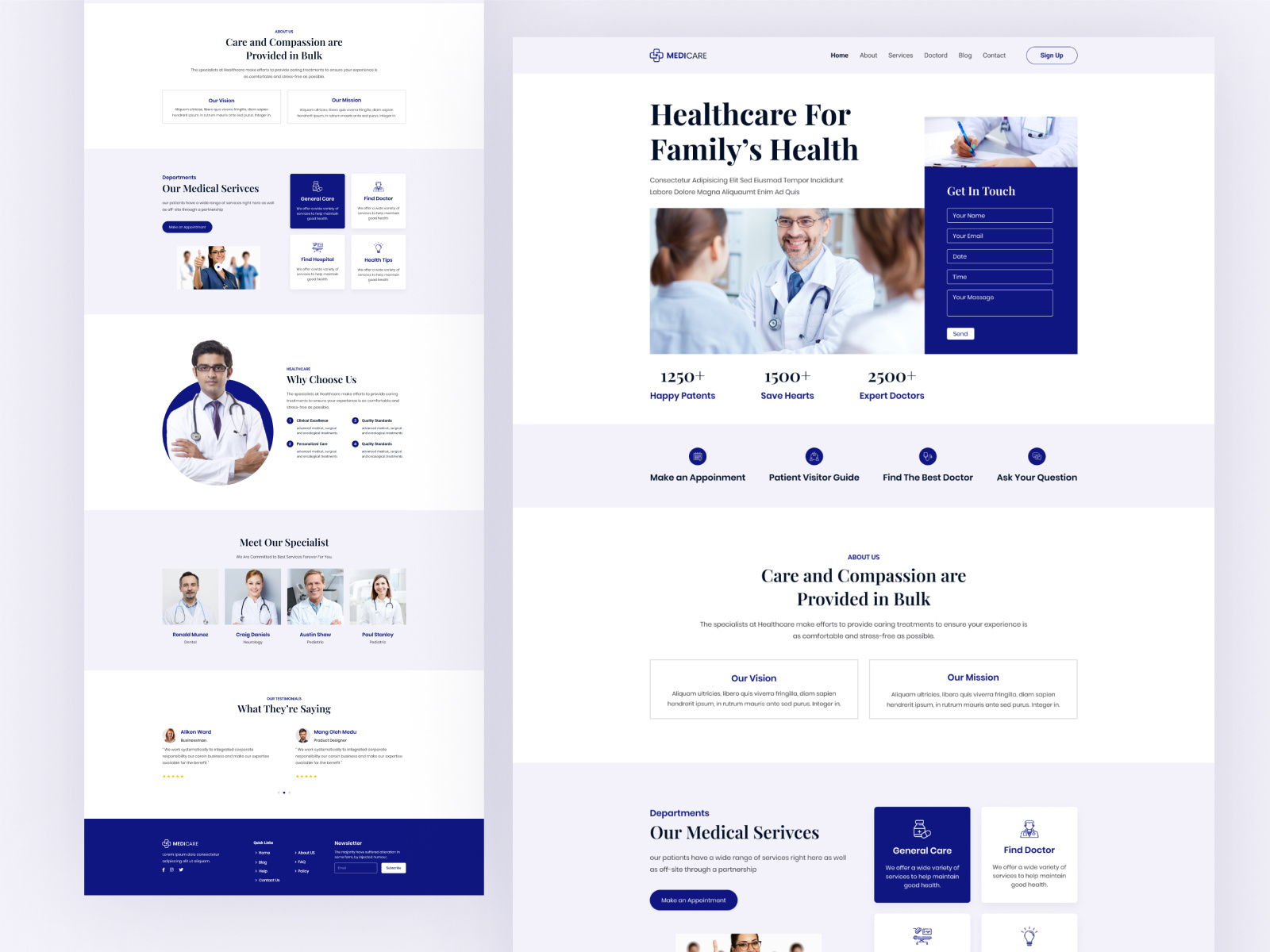 Medical Healthcare Website Design by Md Salah Uddin on Dribbble