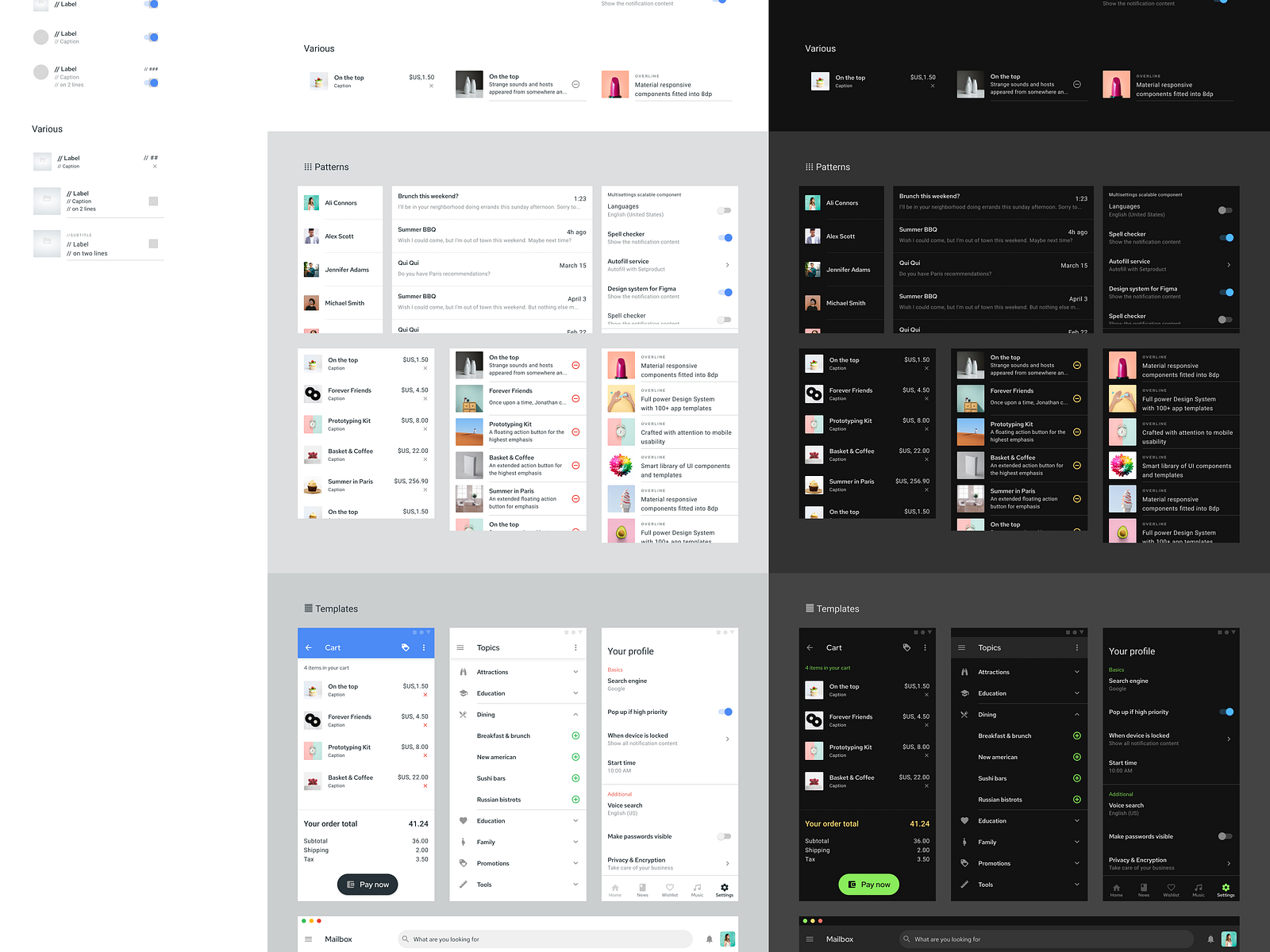 Figma templates — Material Design UI kit by Roman Kamushken for ...