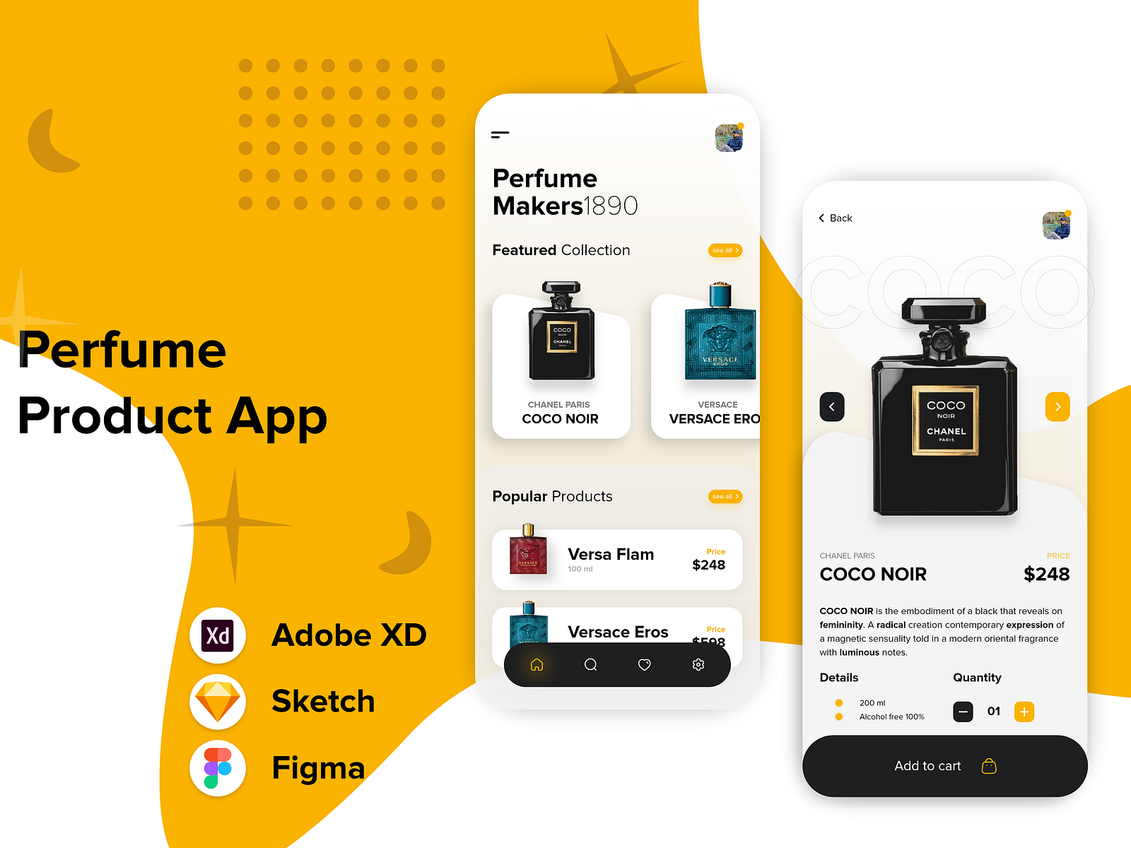 Perfume Product Mobile UI Design by Shazib Farooq on Dribbble