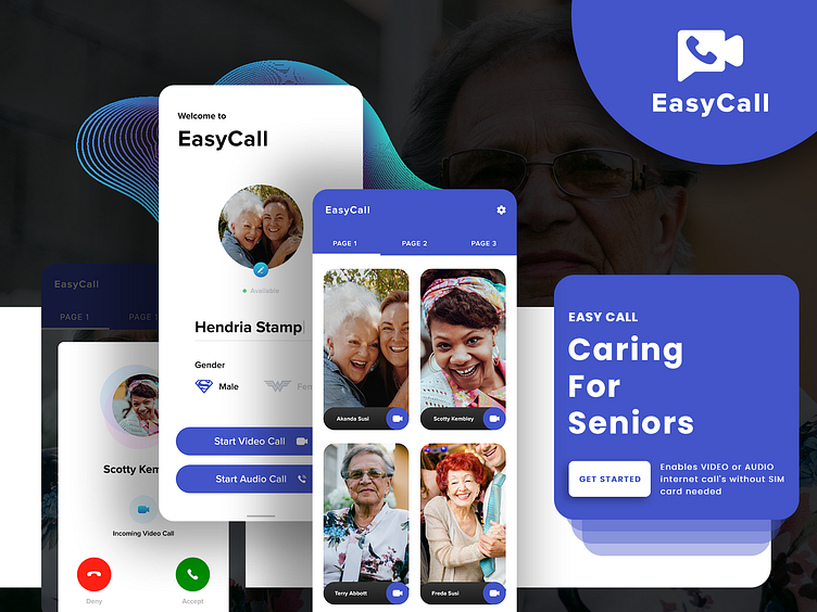 EasyCall for Seniors - Internet Calling App by Kajal Gondaliya on Dribbble