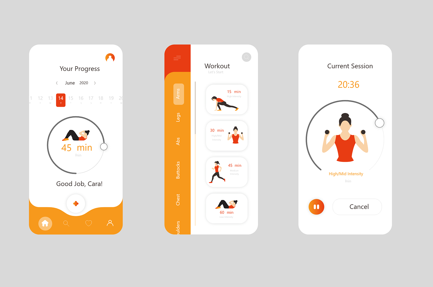 Workout App UI by Dilip Mehta on Dribbble