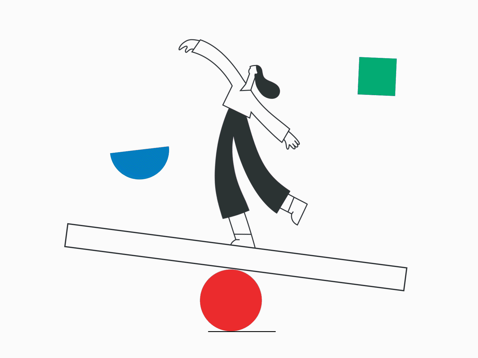 Balancing girl by Lizzy Daien for Uptech on Dribbble