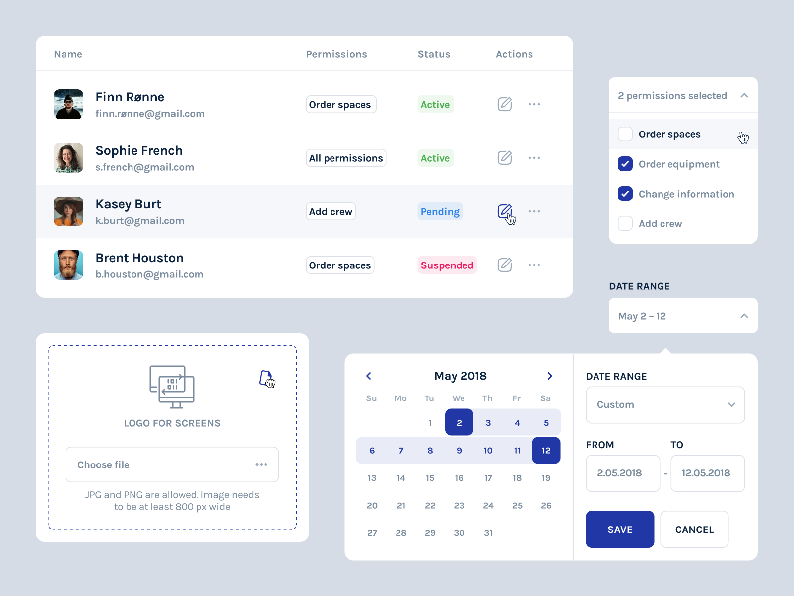 UI Components by Adam Kalin for intent | IoT Agency on Dribbble