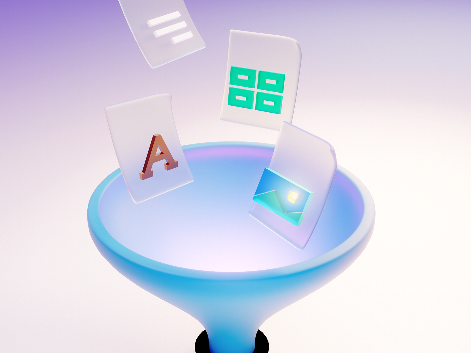 Contents 3D Glass Illustration by Raúl Vázquez González on Dribbble