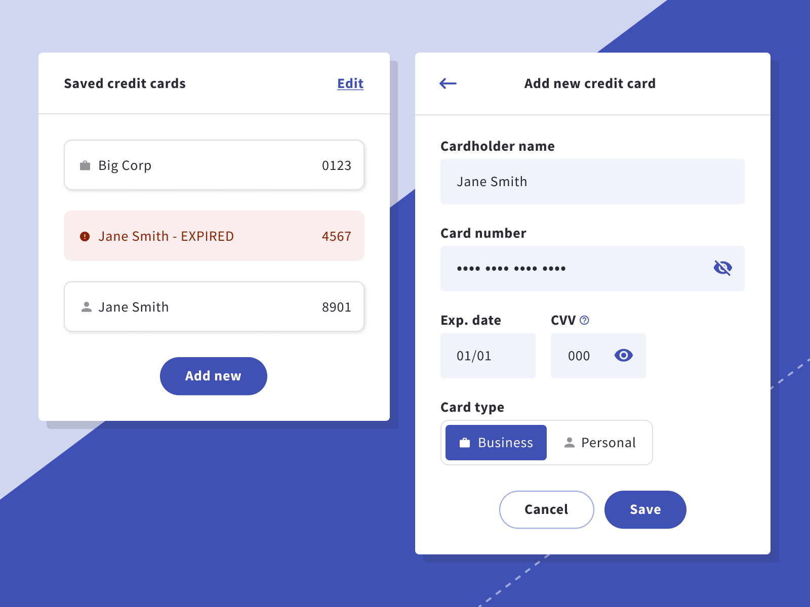 Simple Credit Cards by Jamie Sigadel on Dribbble