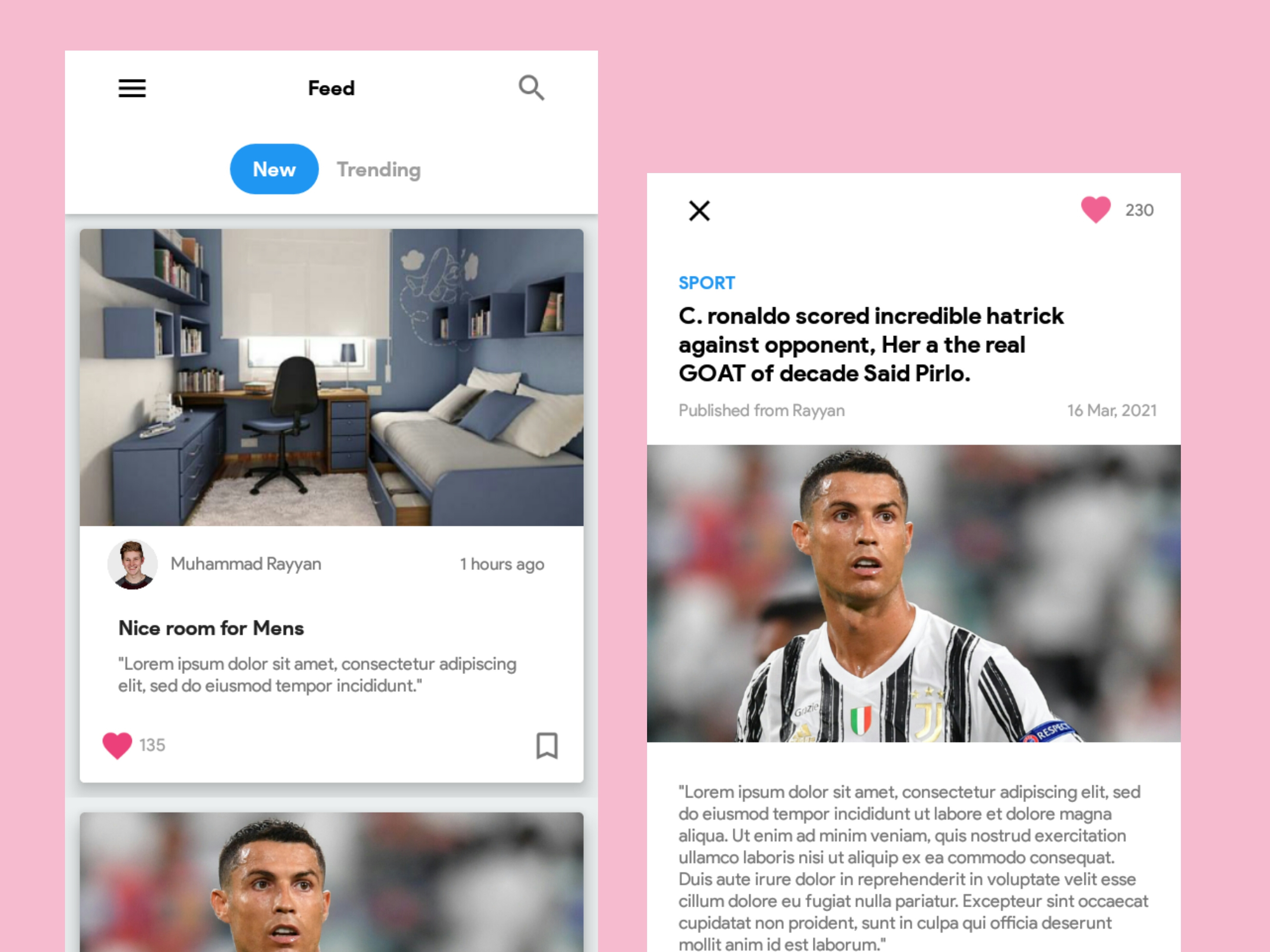 News apps, design, theme by Rayyan on Dribbble