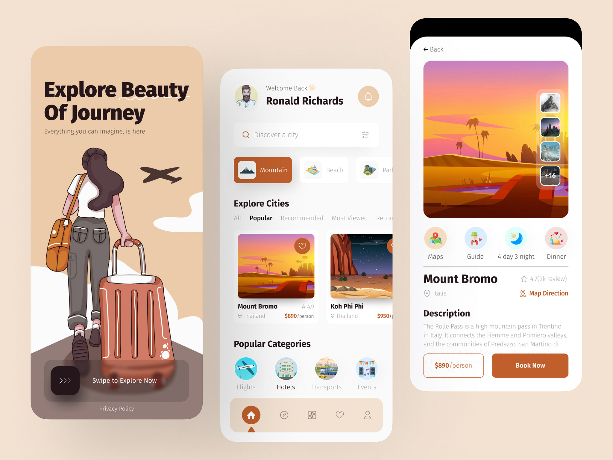 Travel App Design by Anik Deb for Grapeslab on Dribbble