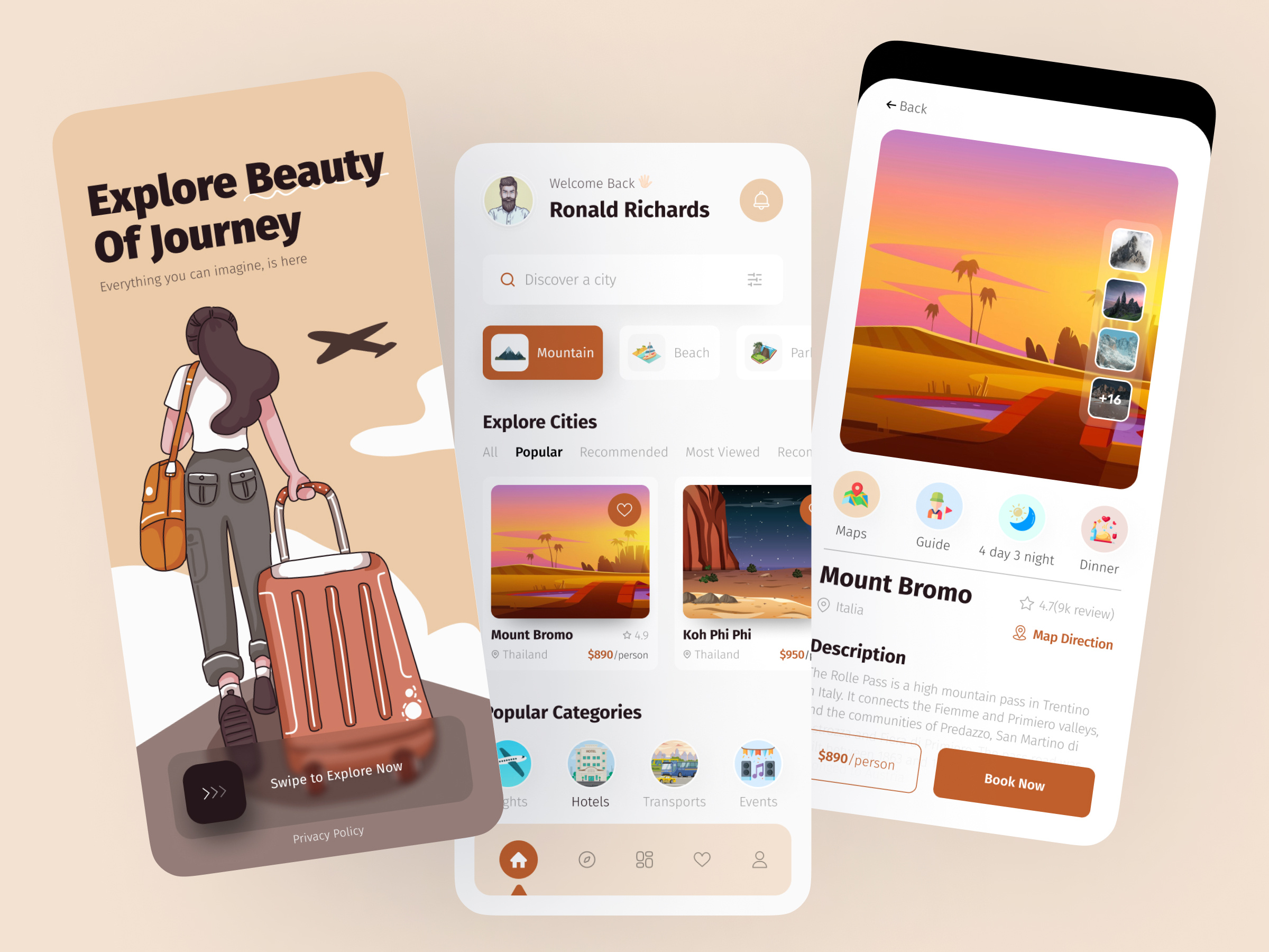 Travel App Design by Anik Deb for Grapeslab on Dribbble