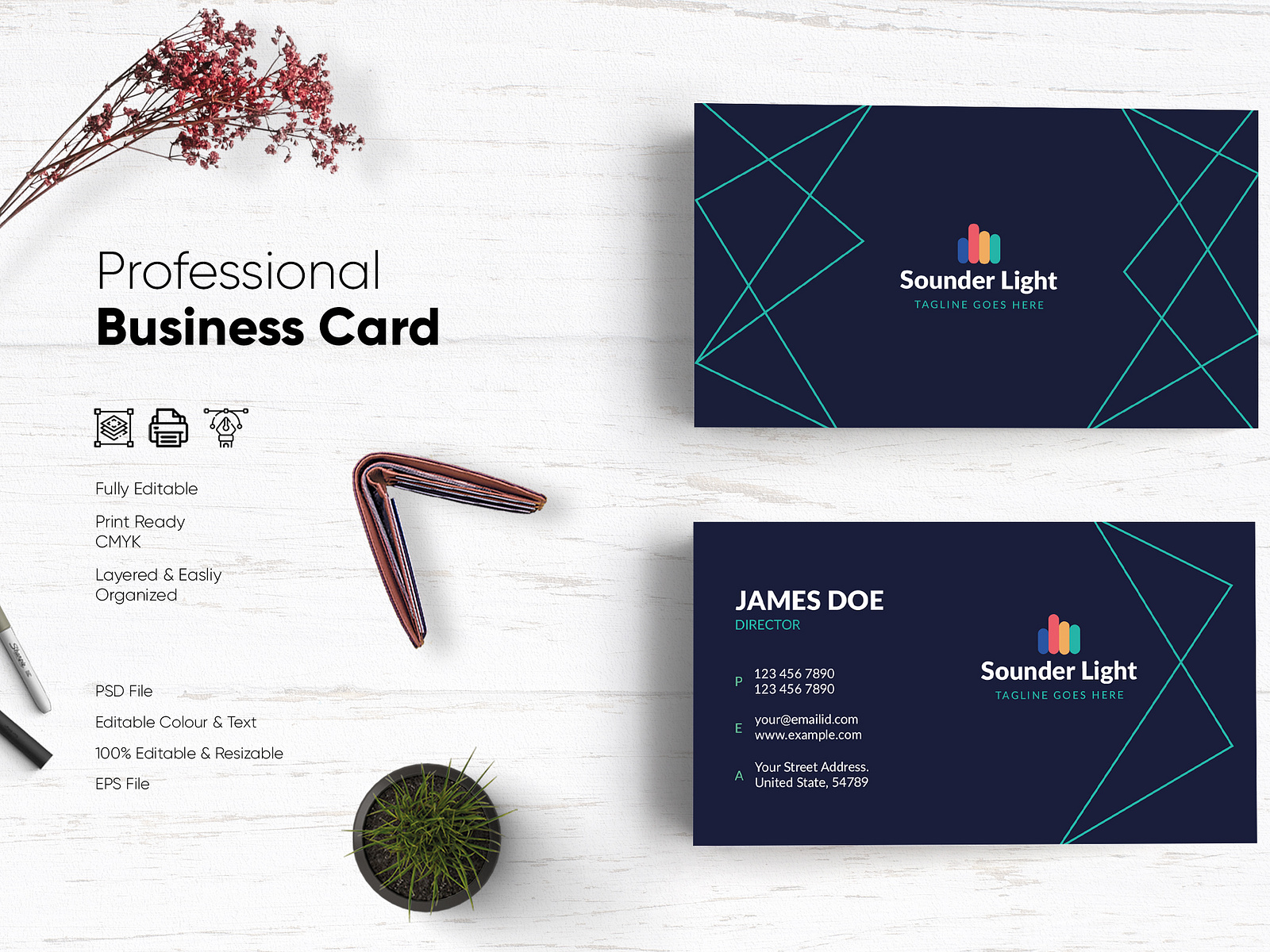 Modern Visiting Card Design-06 by BdThemes on Dribbble