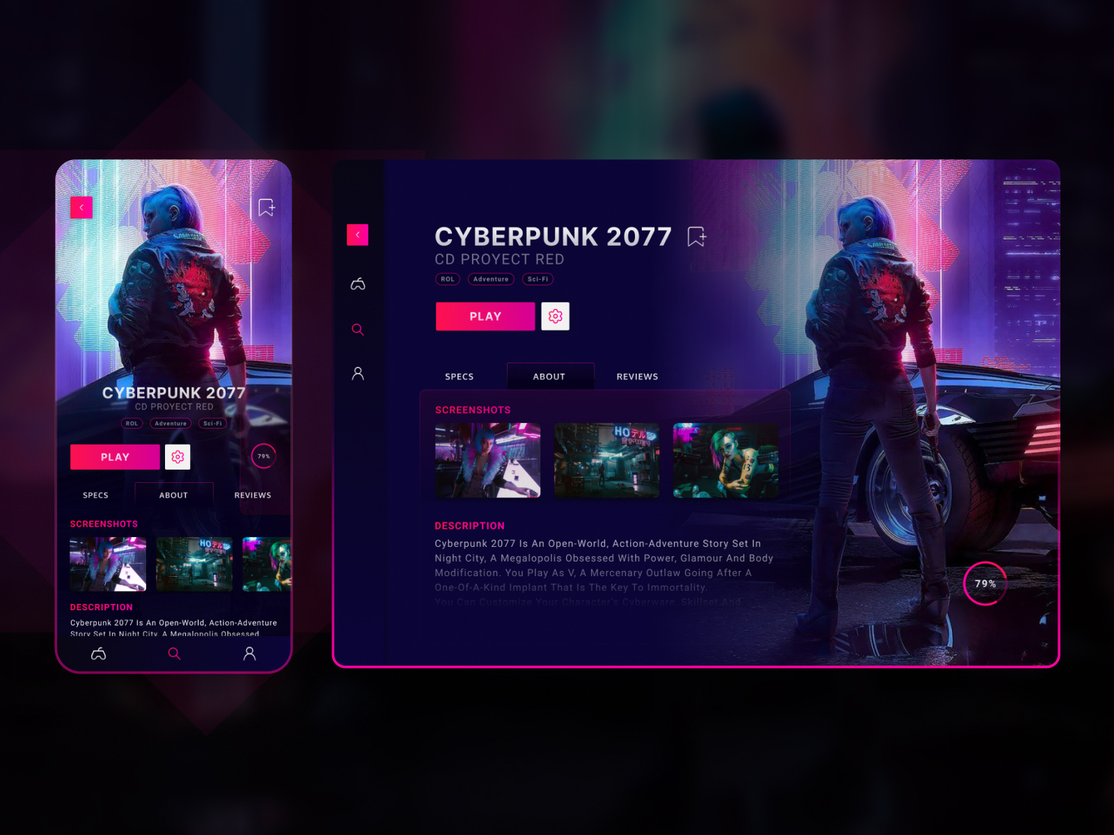 Game Launcher Concept [Cyberpunk Style] by Mariano Colagiovanni on Dribbble