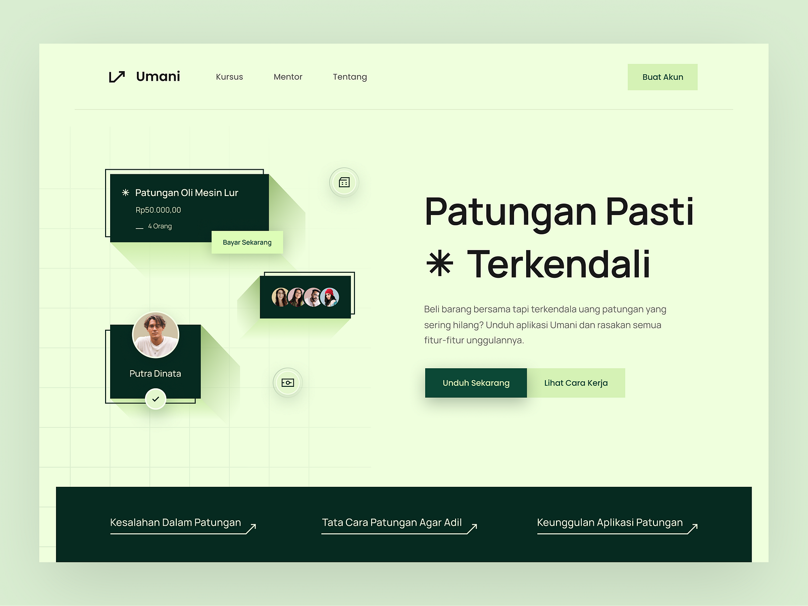 Split Bill Landing Page Header by Farrel Putra on Dribbble