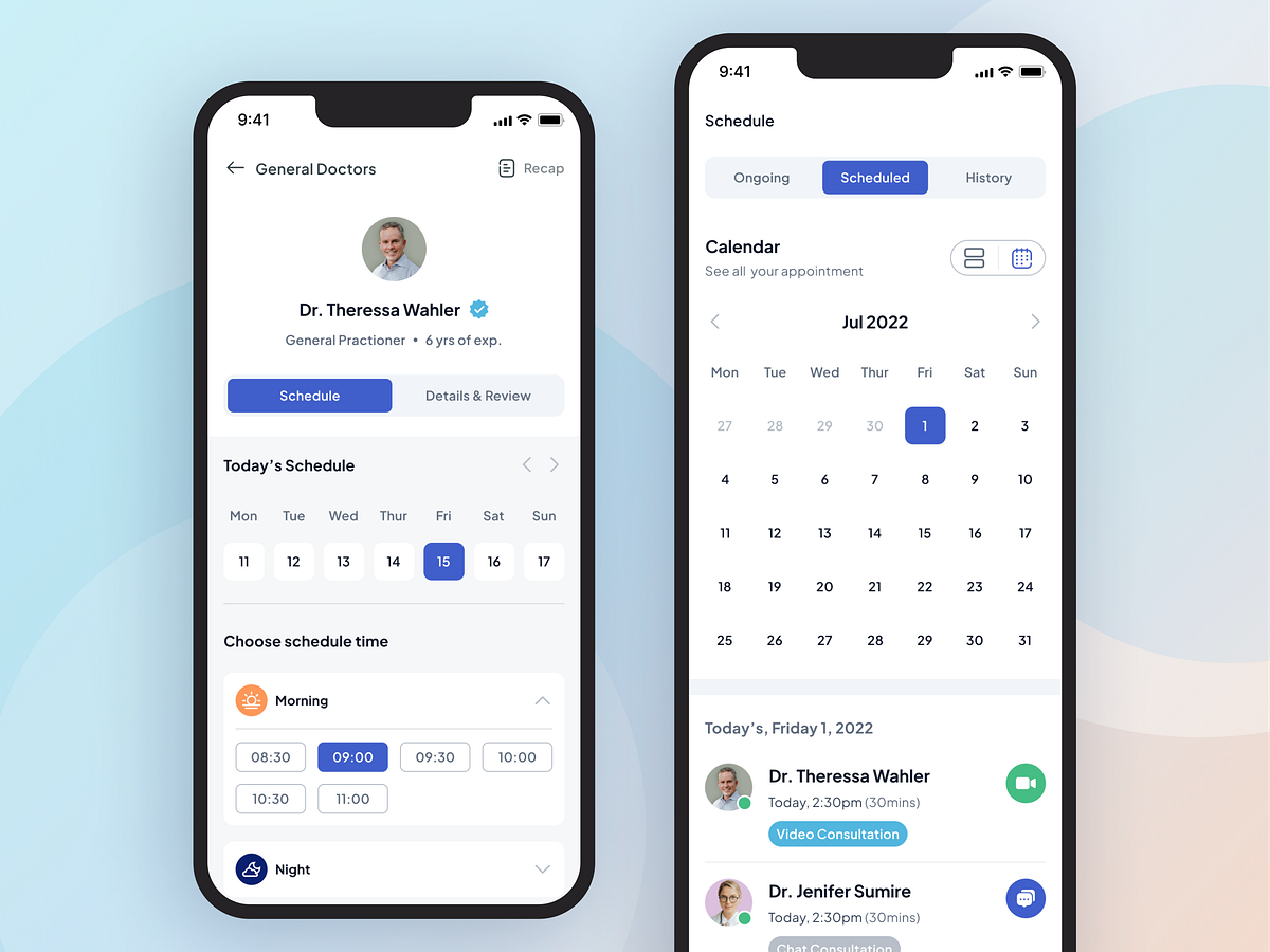 Medical Appointment & Schedule Screen by Mustofa Amar for Oferlay on ...