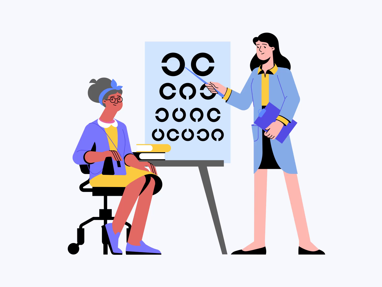 Medical Characters: Visiting An Optometrist by Shakuro Graphics on Dribbble