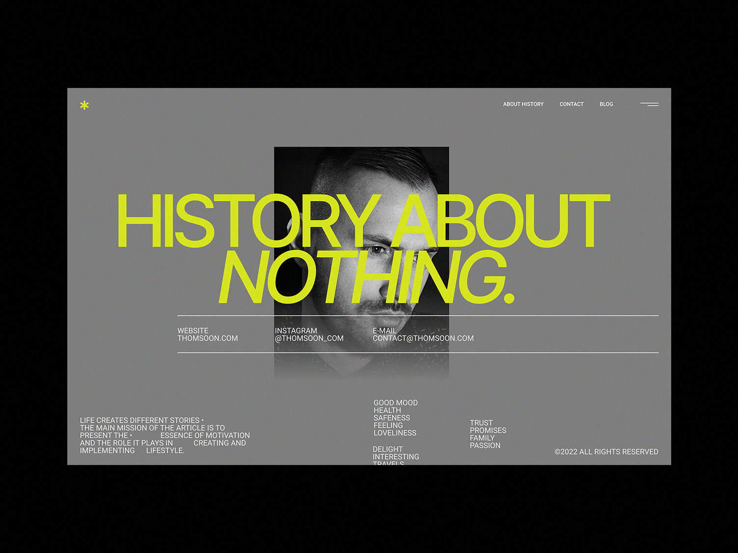 History About Nothing - Website concept by Tomasz Mazurczak on Dribbble