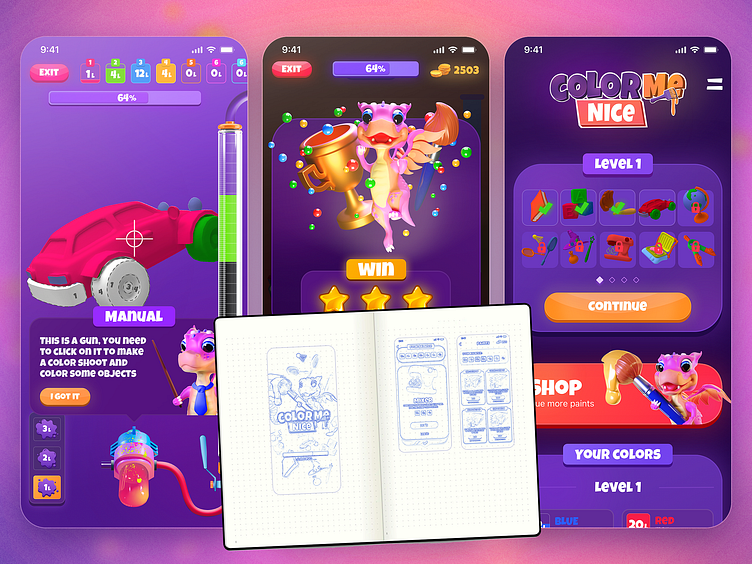 Color Me Nice | Mobile Game UI by Panton on Dribbble
