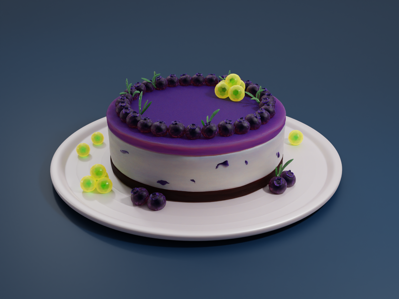 Blueberries Cake 🍰🔮 by Fluttsign on Dribbble