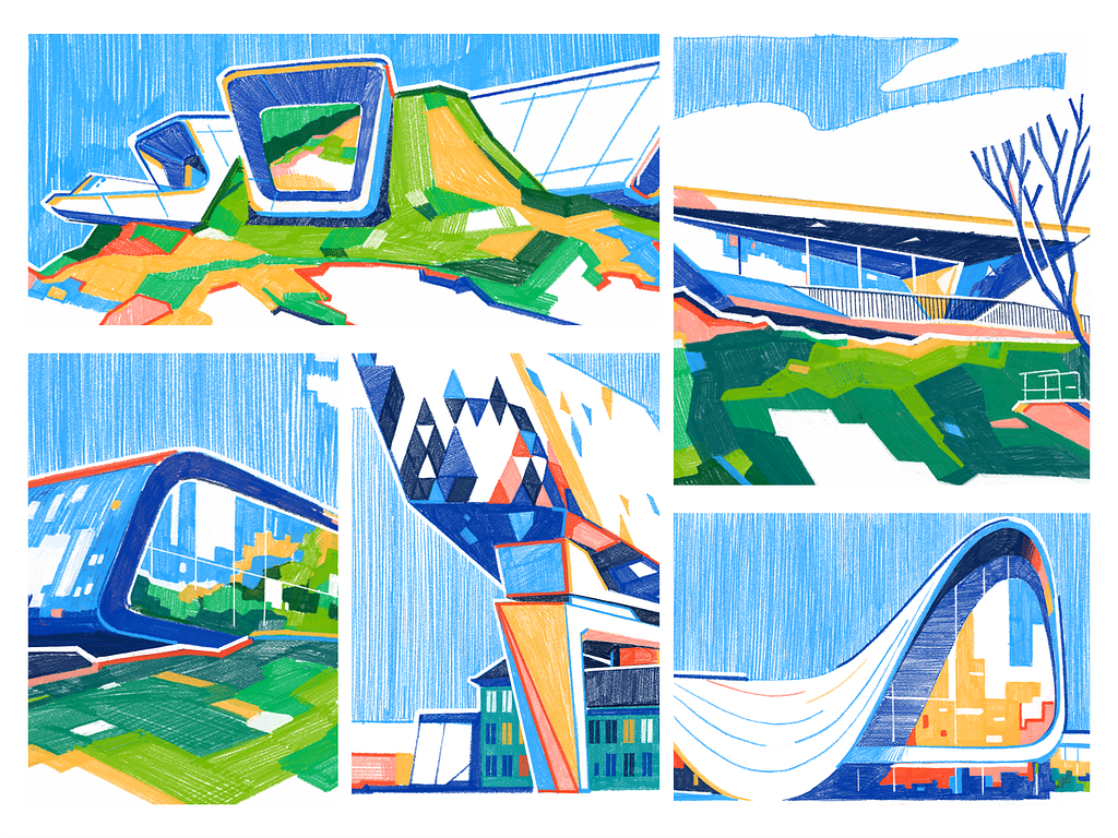 Zaha Hadid Architecture Illustrations by tubik.arts on Dribbble