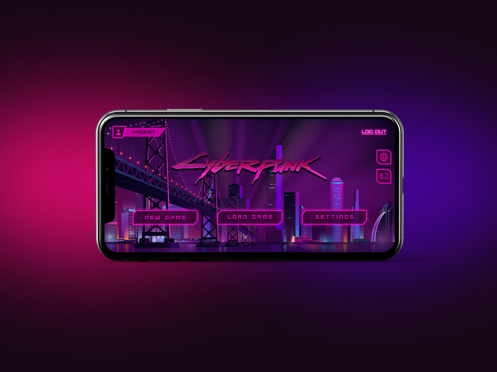 Cyberpunk - Mobile Game, Main Menu by Nikolas Aivan - UX/UI Designer on ...