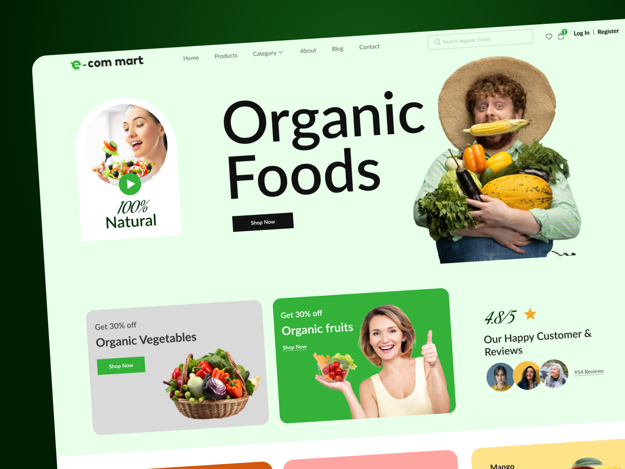 Organic Grocery CRO e-commerce Website UI/UX Design by IdeatedLab ...