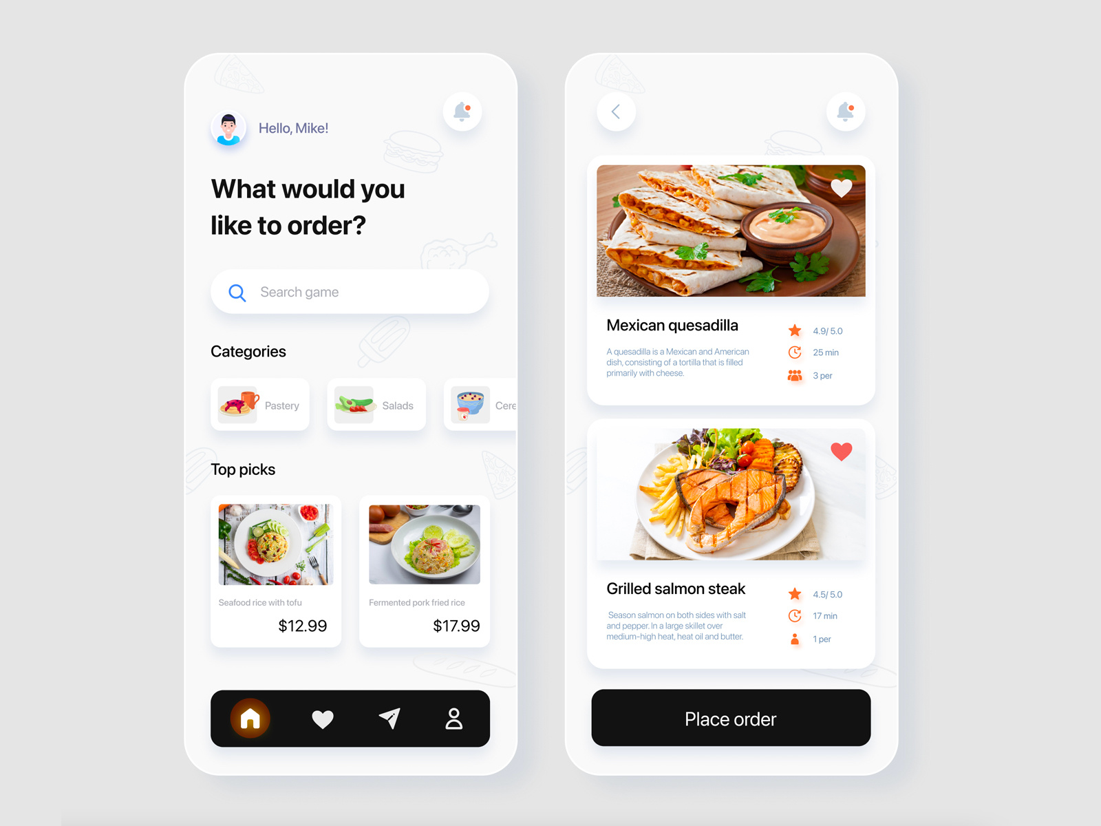 Food ordering App UI by Uchitha H. on Dribbble