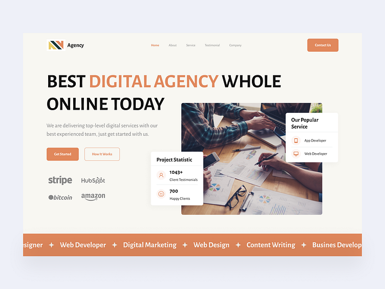 Digital Agency - Hero Section by Arya Pradana for Elux Space on Dribbble