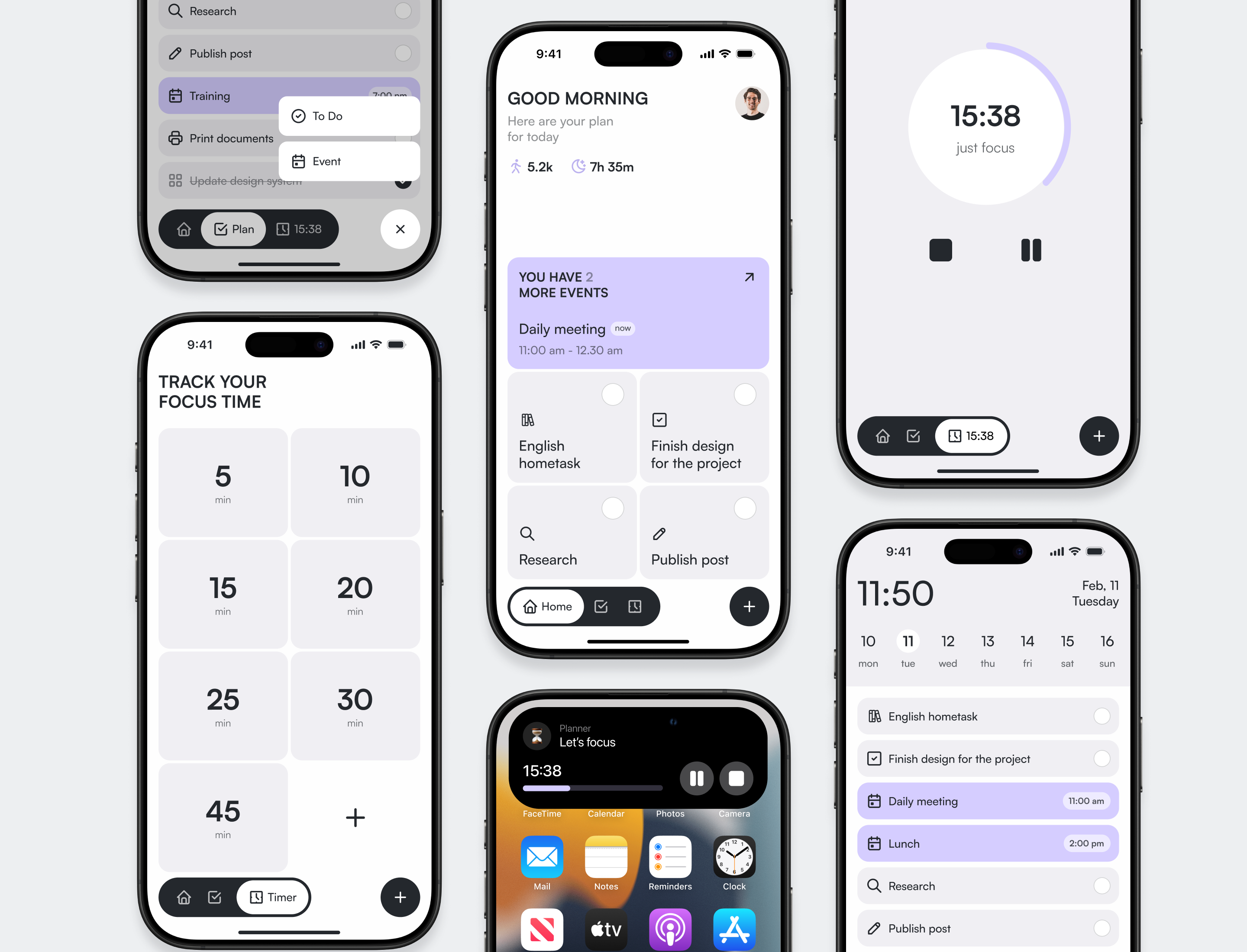 Productivity iOS App by Eugenia Rusak for Fireart Studio on Dribbble