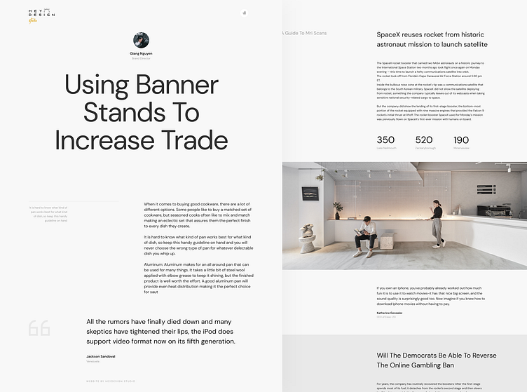 Layout Typography For Long Content by Hey Design Studio on Dribbble